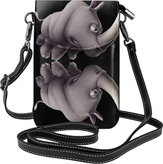 IUBBKI Angry Rhino Porte-monnaie pour téléphone portable - Petit portefeuille en cuir à bandoulière Femme Bretelles Sac Carry Card Cosmetics