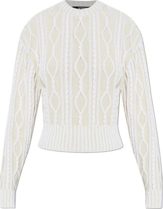 Jacquemus Femme, Pulls, Beige, Taille: 38 FR Pull &agrave; Col Roul&eacute; avec Tricot D&eacute;coratif