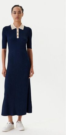 Tommy Hilfiger Strickkleid WW0WW47216 Dunkelblau Slim Fit