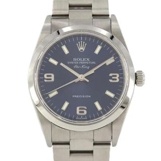 Rolex Pre-owned Air-King Stainless Steel Automatic 14000M - Femme - Pre-owned - Bleu - Taille: ONE Size