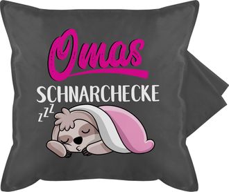 Shirtracer Kissenbezug - Oma Großmutter - Omas Schnarchecke mit Faultier - weiß - 50 x 50 cm - Grau - geschenke für grosseltern oma-geschenke omi schnarch baumwo