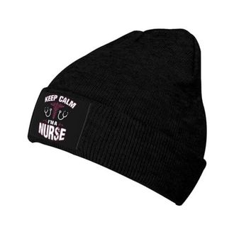 Generic Chaud Bonnet Souple Tricot&eacute;, Gardez Votre Calme, infirmi&egrave;re IMA, Coupe-Vent Knit Beanie, Bonnet Hiver Chaud Tricot pour Adultes, Cyclisme, Ski