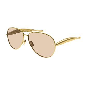 Bottega Veneta Braune Sonnenbrille Stilvolle Damen Accessoires - - Accessories - Damen - Gelb - 64 MM