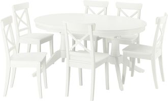 IKEA ROSENTORP / ROSENTORP Tisch und 6 St&uuml;hle