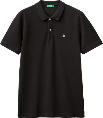 Benetton Herren Maglia Polo M/M 3wg9u301z Polohemd, Schwarz, Large