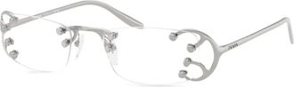 Prada Rahmenlose Brille mit Metallic-Detail - Silber