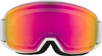 Alpina NAKISKA Q-LITE - verspiegelte, kontrastverst&auml;rkende OTG Skibrille mit 100% UV-Schutz f&uuml;r Erwachsene - white-rose matt - one size