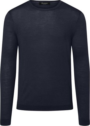Maerz Rundhals-Pullover aus extrafeiner Merinowolle in