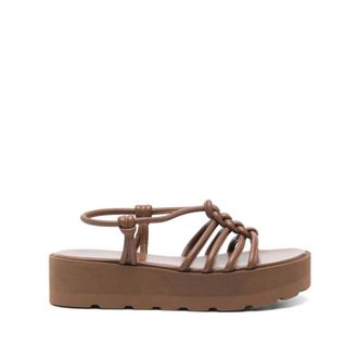 Gianvito Rossi Elastischer Slingback-Riemen- K&auml;figdesign- mandelf&ouml;rmige- offene Spitze - - Shoes - Damen - Braun - 41 EU