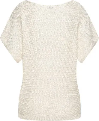 Lascana Kurzarmpullover in luftigem Ajourstrick, leichter Sommerpullover, Metallic-Effekt
