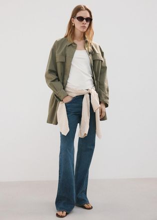 Mango Top crop cintr&eacute; &eacute;cru - Femme - XXS - MANGO