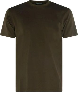 Tom Ford Homme, Tops, Vert, Taille: M T-shirt en Lyocell/Coton