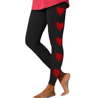 Generic Legging pour femme pour la Saint Valentin, motif coeur original, d&eacute;contract&eacute; et tendance, taille haute, pantalon de yoga confortable, collants et pull
