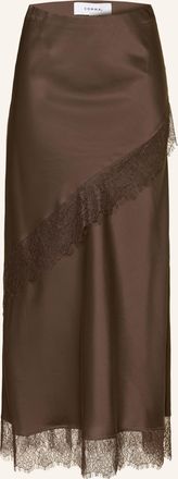 Comma Comma Satinrock Mit Spitze braun