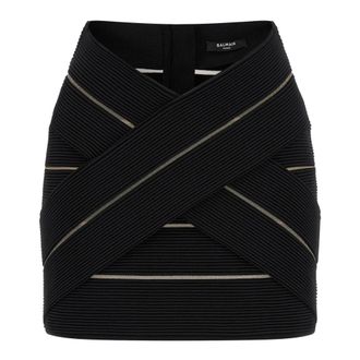 Balmain Femme, Jupes, Noir, Taille: 36 FR Stretch Viscose Mini Skirt