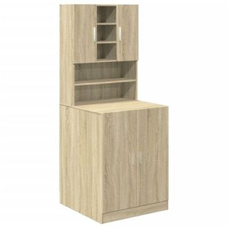 vidaXL Waschmaschinenschr&auml;nke 2 Stk. Sonoma-Eiche Holzwerkstoff vidaXL