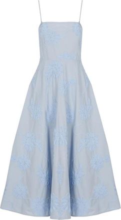Rotate Rotate Birger Christensen, Femme, Robes, Bleu, Taille: 40 FR Floral Relief Midi Dress