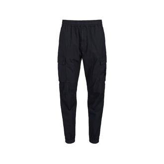 Stone Island Pantalon cargo &agrave; taille et cheville &eacute;lastiqu&eacute;es en coton m&eacute;lang&eacute;