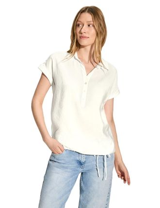 Cecil Damen B344838 Bluse mit Kurzarm, Vanilla White, Small