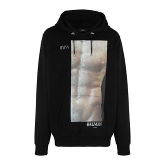 Balmain Klischer Hoodie mit Statuenprint - - Sweatshirts & Hoodies - Herren - Schwarzk - M