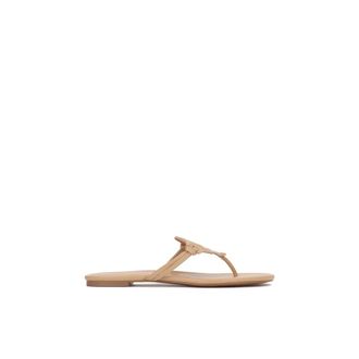 Kazar Kazar Beige Leder-Zehentrenner mit Monogramm von Kazar - - Shoes - Damen - Beige - 38 EU