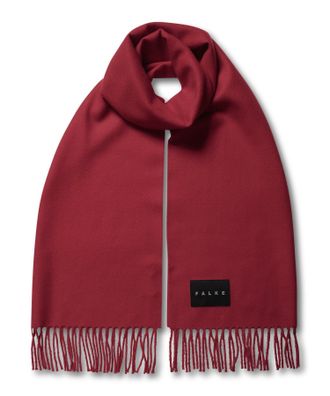 Falke Unisex Winter-Schal Basic Stola With Fringes U Sc Wolle schnelltrocknend warm 1 St&uuml;ck, Rot Coral Red 8006, ONESIZE