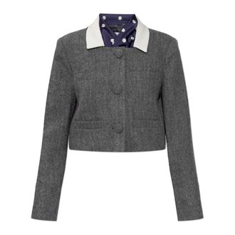 Self Portrait Blazer mit abnehmbarem Schal - - Jackets - Damen - Grau - S