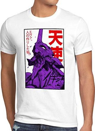 style3 Neo-Tokyo 3 Rage T-Shirt Homme Evangelion Anime Japonais, Taille:XXL, Couleur:Blanc