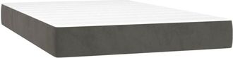 vidaXL Taschenfederkernmatratze Dunkelgrau 120x220x20 cm Samt - Vidaxl