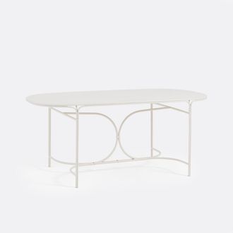 La Redoute Interieurs Table De Jardin Ovale En M&eacute;tal Acier Lacomo
