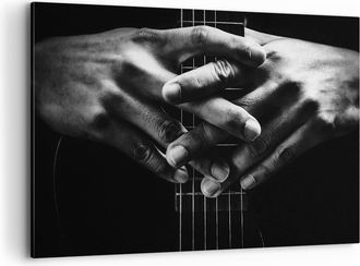 Arttor Wandbilder Dekoration Wohnzimmer Gitarre Musiker Musik Bilder auf Leinwand 120x80cm Leinwandbild Schlafzimmer Küche Deko Wand Kunstdruck Art Groß XXL 