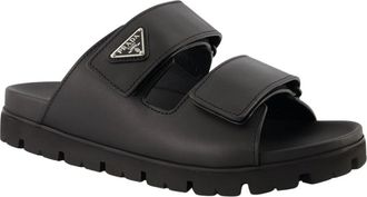 Prada Lederriemen-Slides - - Shoes - Herren - Schwarzk - 39 EU