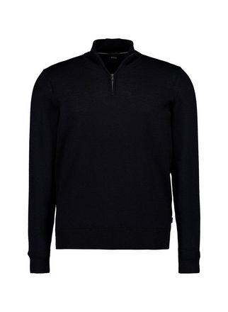 HUGO BOSS Herren Pullover schwarz unifarben