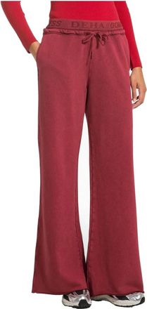 Deha Deha - Pantalon large en molleton - Femme - Sport - Rouge - Taille: 38 FR