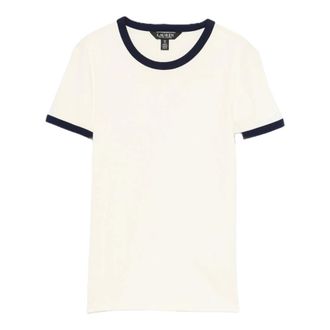 Ralph Lauren Femme, Tops, Beige, Taille: 36 FR Refined Rib Stretch Cotton T-Shirt