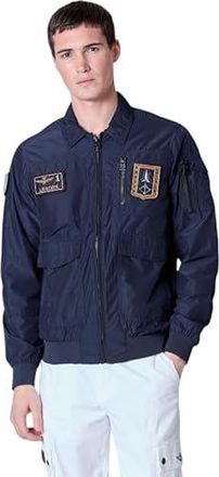 Aeronautica Veste dété Pilot AB2071 Veste avec patch flèches tricolores, bleu marine, 56
