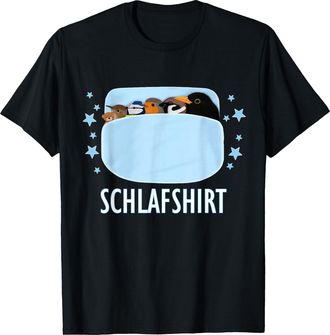 jz.birds Gartenvögel Kuscheln im Bett Schlafanzug Pyjama Nachthemd T-Shirt