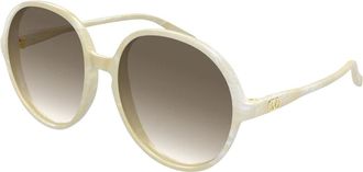 Valentino VLogo Sonnenbrille mit runden Rahmen - - Accessories - Damen - Wei&szlig; - 59 MM