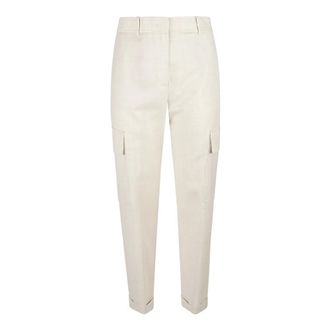 Eleventy Cremefarbene Woll-Kaschmir-Hose - - Trousers - Damen - Beige - M