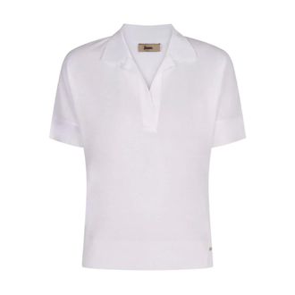 Herno Femme, Tops, Blanc, Taille: 42 FR Polo &agrave; Manches Courtes