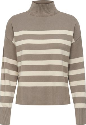 Only Damen Onlbari L/S Highneck KNT Noos Hochgeschlossener Strickpullover Mit Volumen&auml;rmeln, Fungi, M