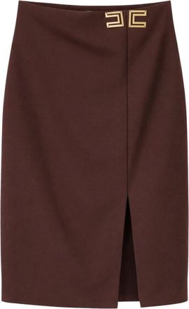 Elisabetta Franchi Femme, Jupes, Brun, Taille: 36 FR Pencil Skirt