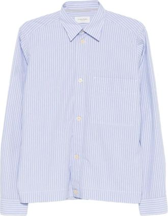 Tintoria Mattei Homme, Chemises, Bleu, Taille: 2XL Camicia a righe orlo elasticizzato