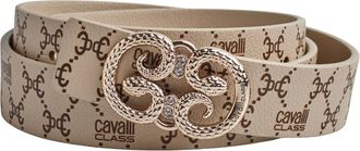 Cavalli Femme, Accessoires, Beige, Taille: 95 CM Reversible Snake Buckle Belt