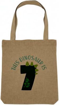Fabulous Sac Shopping Tote Bag Aspect Lin - This Dinosaur is 7 Birthday Celebration Kids Party Gift Theme - Sac de Courses Toile Epaisse 360g Beige Naturel Cab