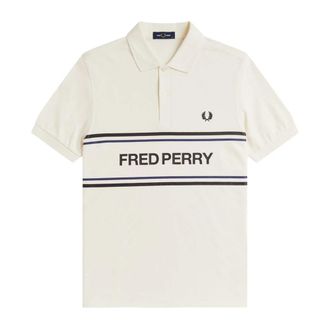 Fred Perry Graphic Polo Shirt - - Tops - Herren - Beige - M