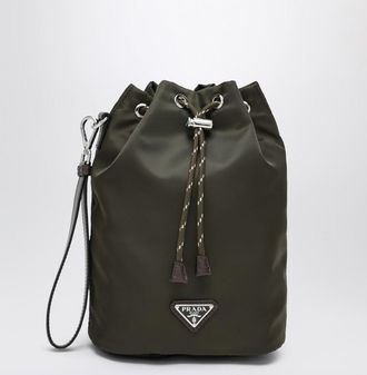 Prada Speedrock pouch in Re-Nylon and green camouflage leather