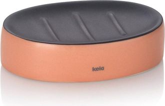 KELA Seifenschale MATSI - Keramik Pfirsichrosa, 12,5x8,5x3 cm, stilvolle Seifenablage f&uuml;r Bad und Dusche