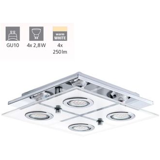 Eglo Plafonnier Cabo 4 spots - Argent
