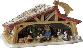 Villeroy & Boch Christmas Toys Memory Krippe, dekorative Krippe für unter den Weihnachtsbaum, Hartporzellan, bunt, 27 x 16 x 16 cm